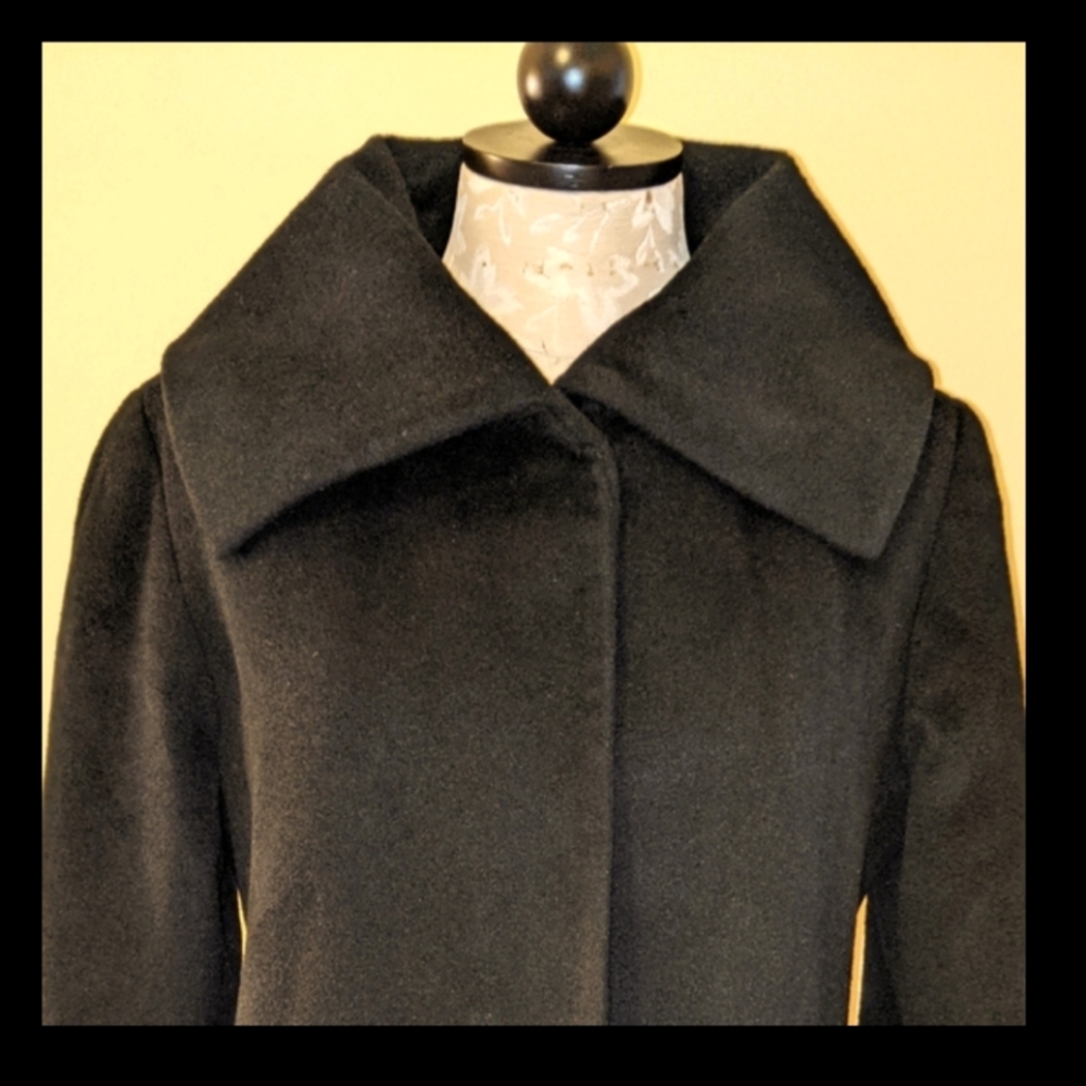 Bill Blass Luxury Black Angora & Wool Coat Sz8 - Gem